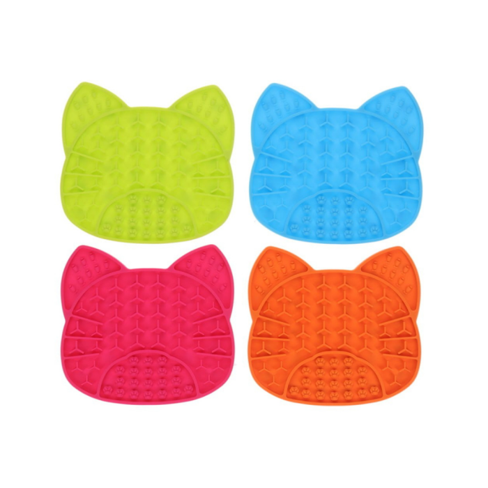 Scream Lick Enrichment Mat Suction Base Cat Face CanadaVet